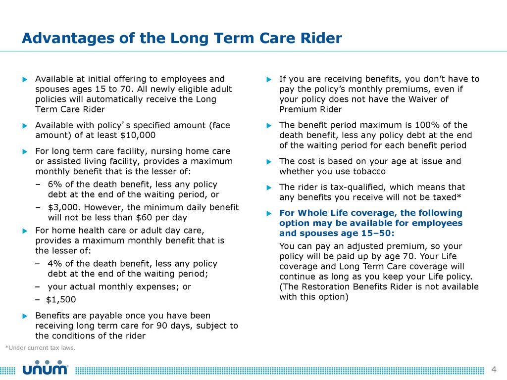 Long Term Care Ltc Rider Ppt Download