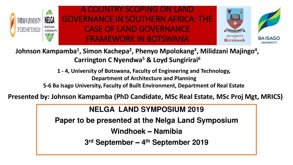 A Country Scoping On Land Governance In Southern Africa The Case Of