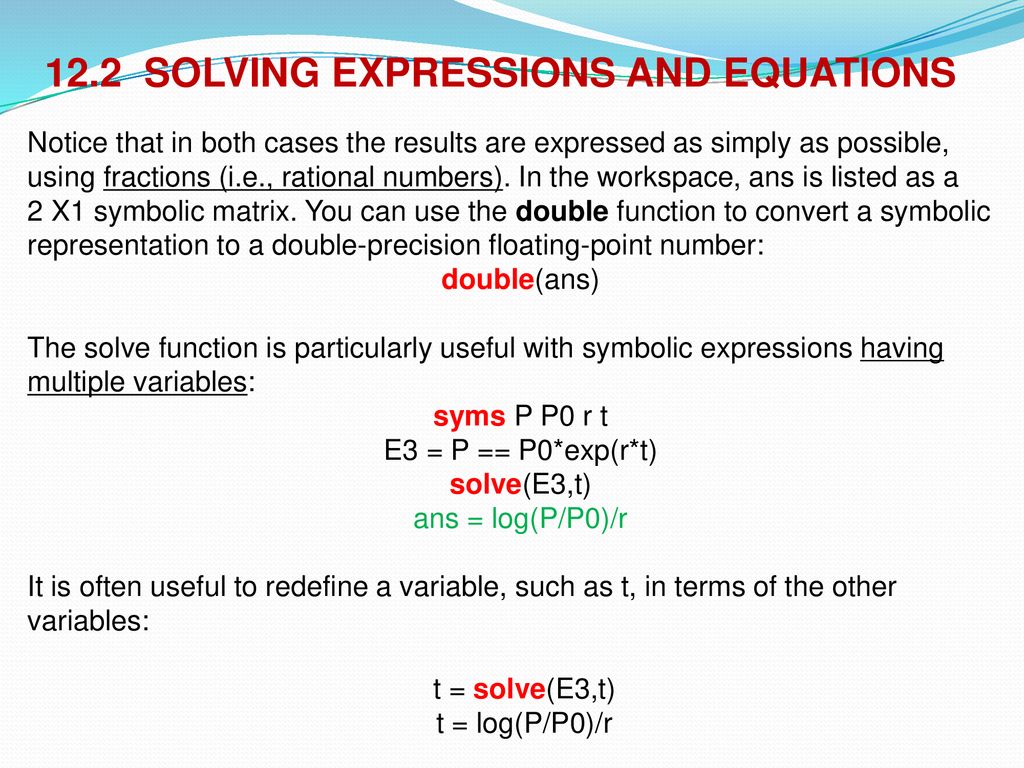 Solve equations withou symbolic math toolbox - listlasopa Solve equations withou symbolic math toolbox - listlasopa