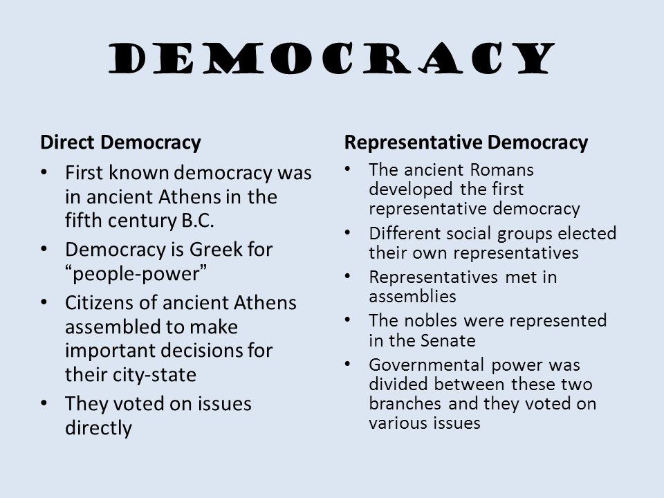 Direct Democracy Vs Representative Democracy Direct Democracy Vs Representative Democracy