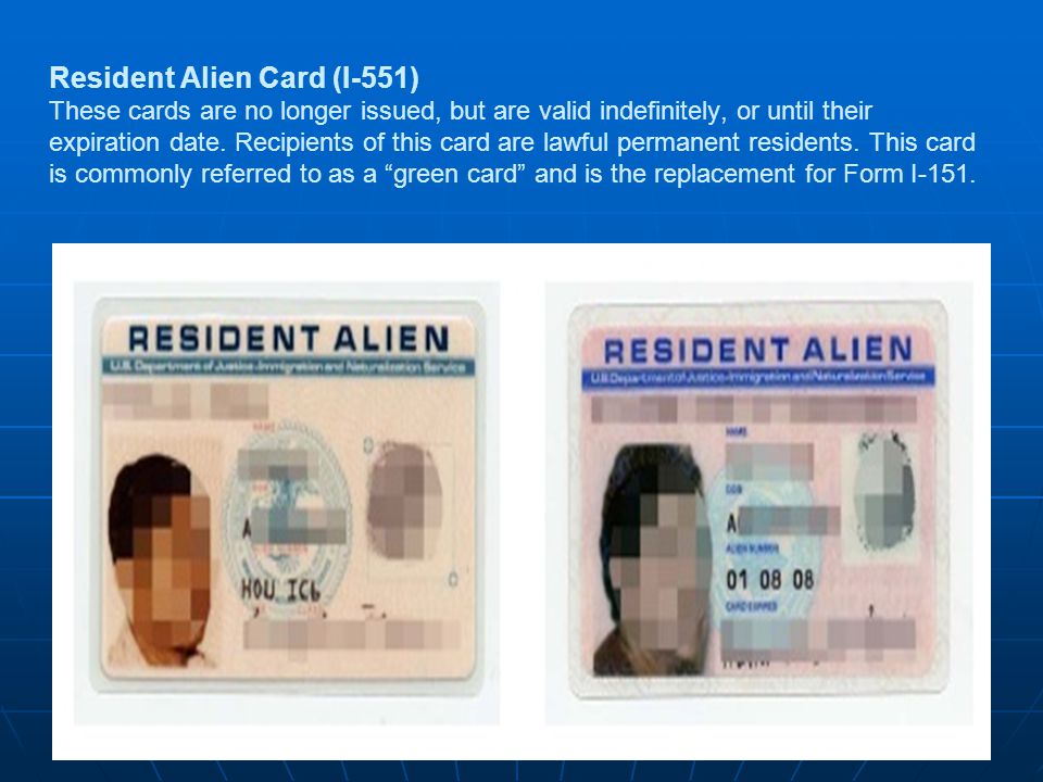 Resident Alien Card