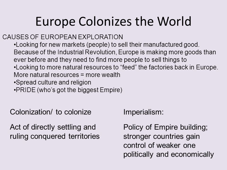Europe Colonizes The World Ppt Download