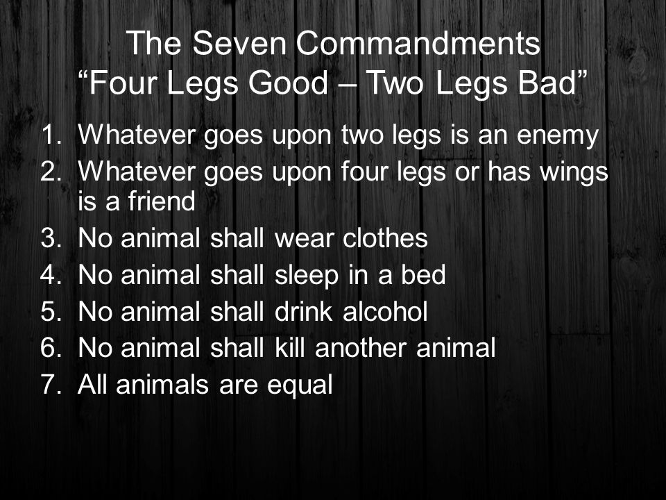 Four Legs Good Two Legs Better Chapter