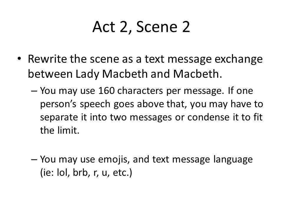 Macbeth Text Message Macbeth Text Message