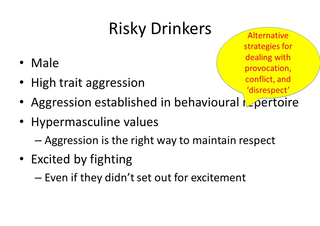 A Partnership Of And Alcohol As A Risk Factor For Aggression And