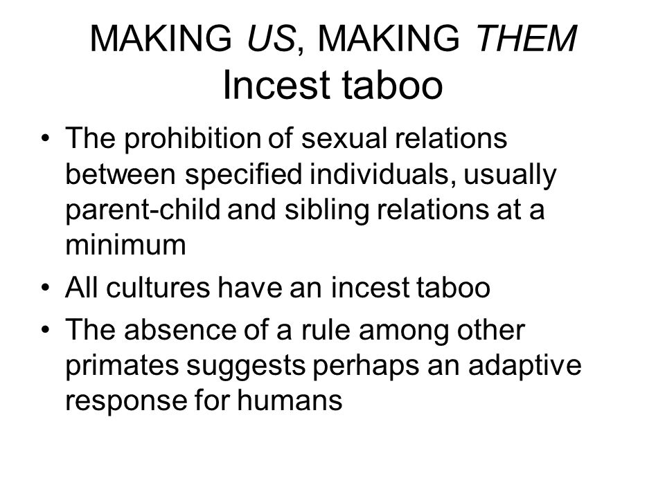 Define Incest Taboo Telegraph