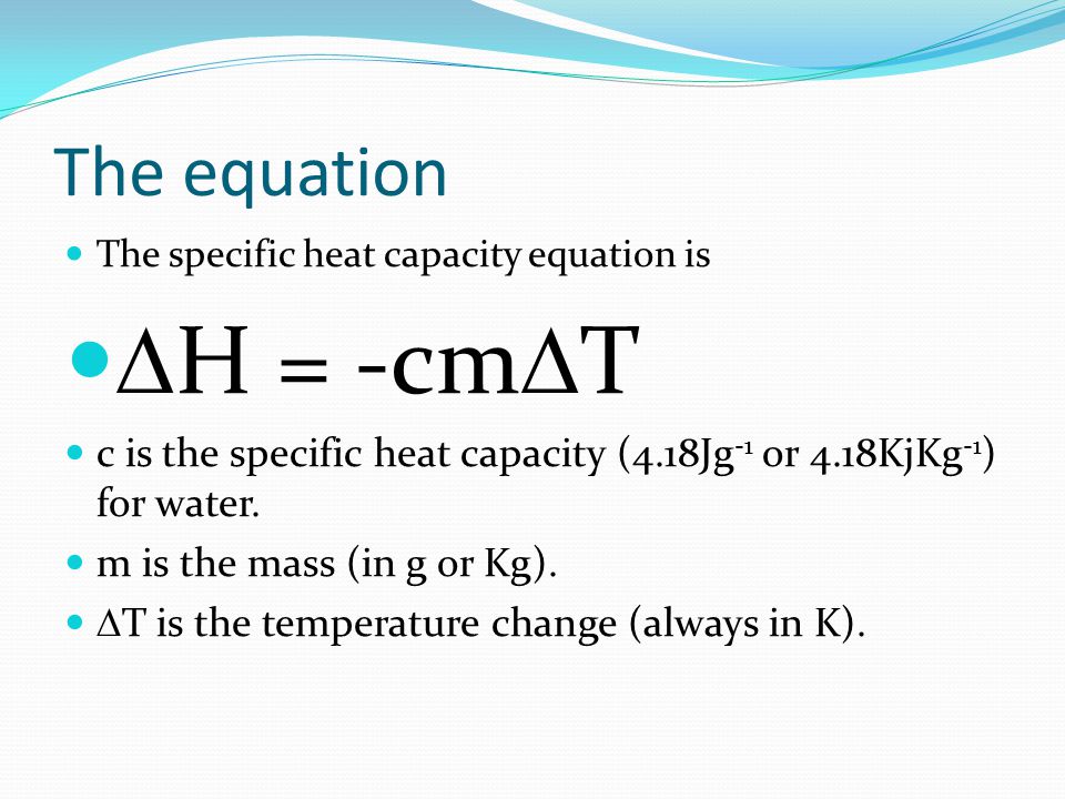 Enthalpy Change Formula