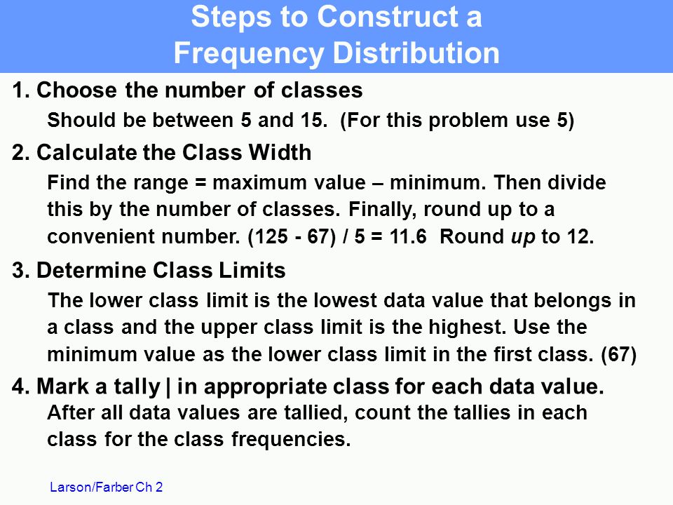 👍 Steps in constructing a frequency distribution. How to Construct a ... 👍 Steps in constructing a frequency distribution. How to Construct a ...