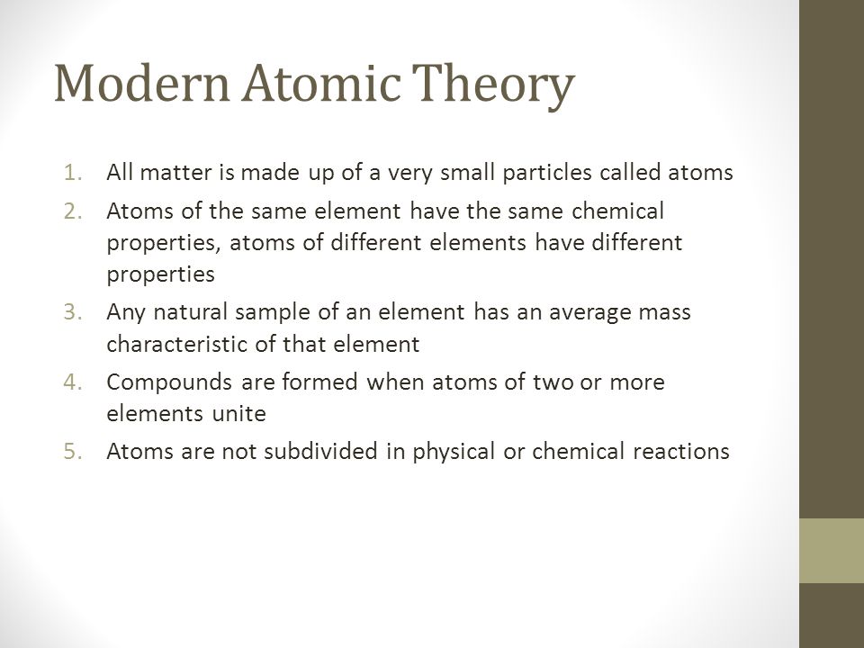 Modern Atomic Theory Modern Atomic Theory