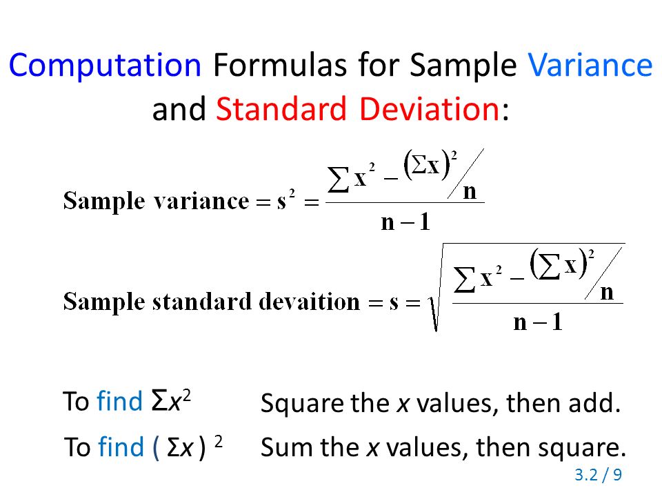 Section 3.2 Measures of Variation Range Standard Deviation Variance ... Section 3.2 Measures of Variation Range Standard Deviation Variance ...