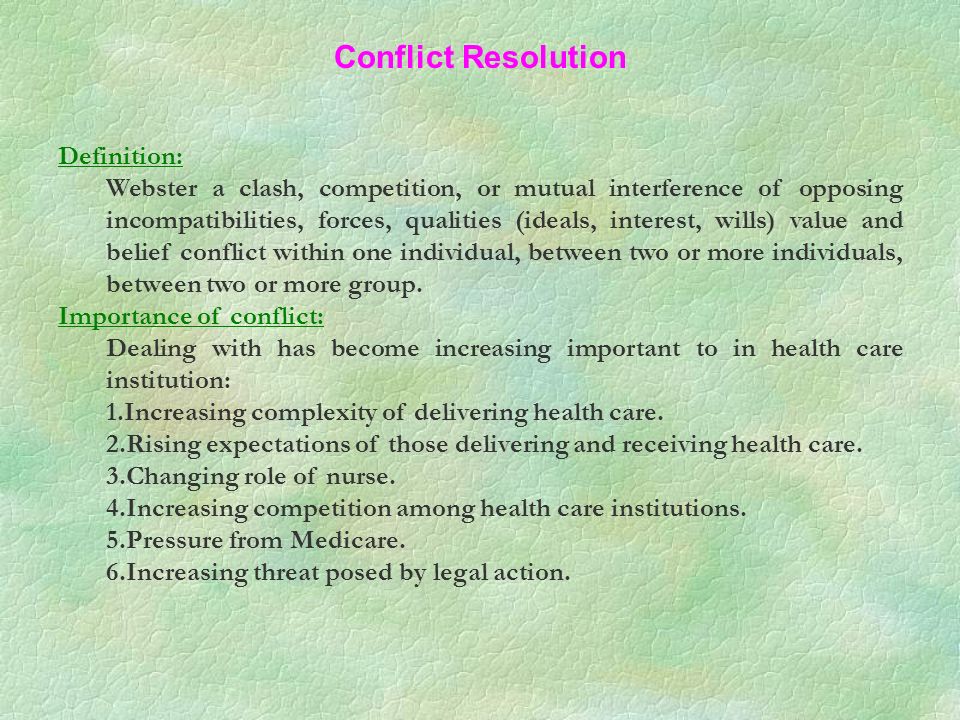 Conflict Resolution Definition Conflict Resolution Definition