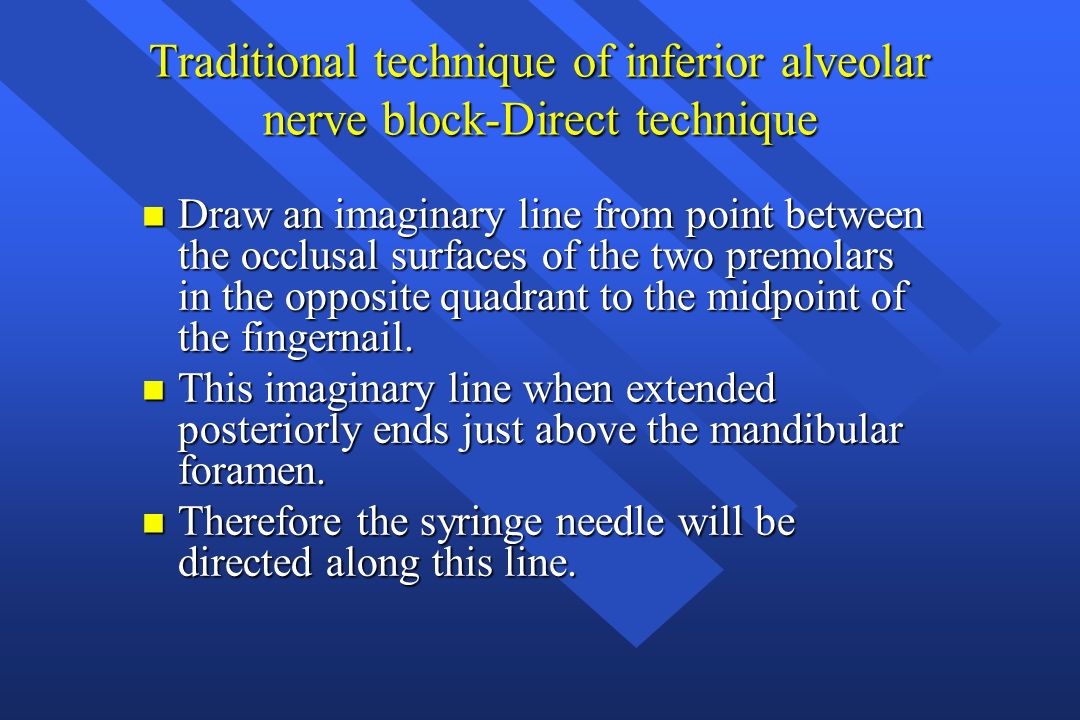 Inferior Alveolar Nerve Block Landmarks