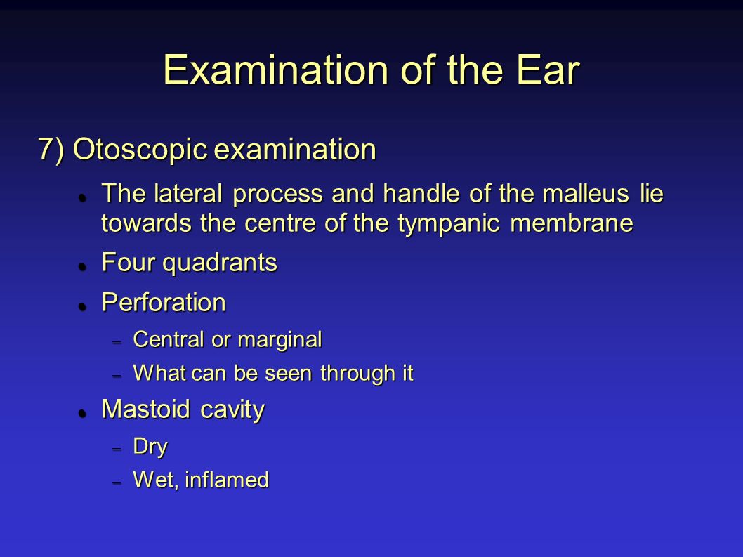 Tympanic Membrane Exam Slidesho