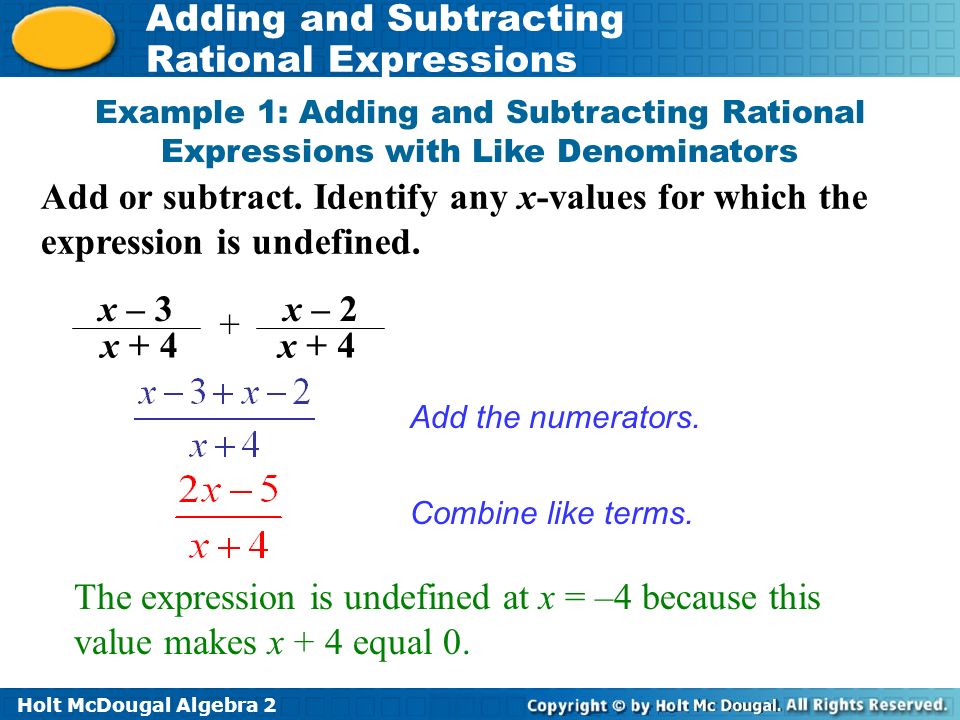 Adding Rational Expressions