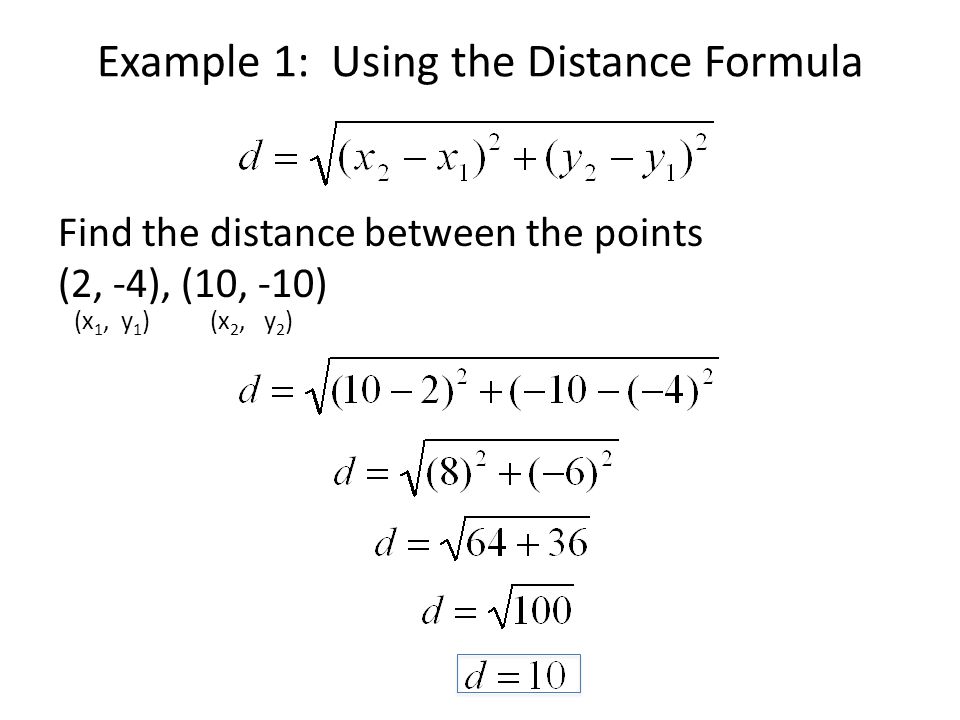 Distance Formula Examples Distance Formula Examples